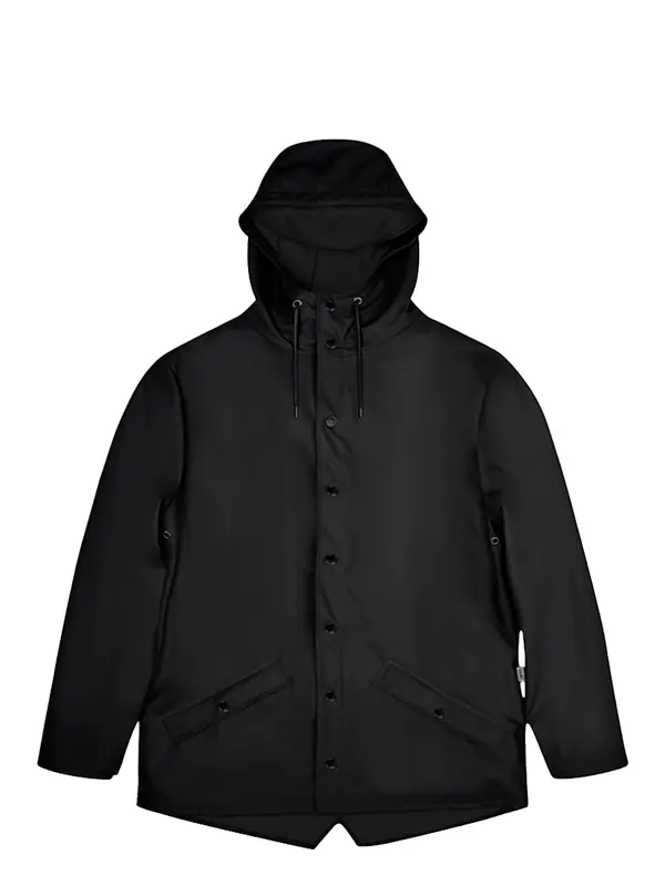 Rains Snap-front Hooded Rain Jacket - Black