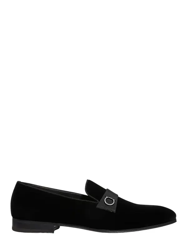 FERRAGAMO Lapo Velvet Loafers - Nero