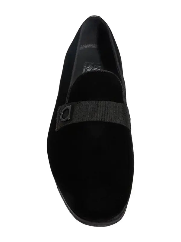 FERRAGAMO Lapo Velvet Loafers - Nero