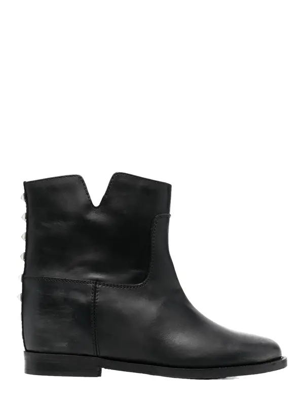 VIA ROMA 15 Leather Western Boots - Black