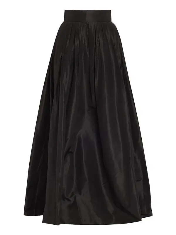 Carolina Herrera Pleated Silk Ball Skirt - Black