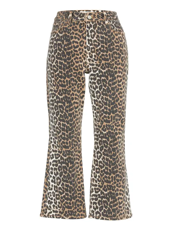GANNI Betzy Bootcut Jeans - Leopard