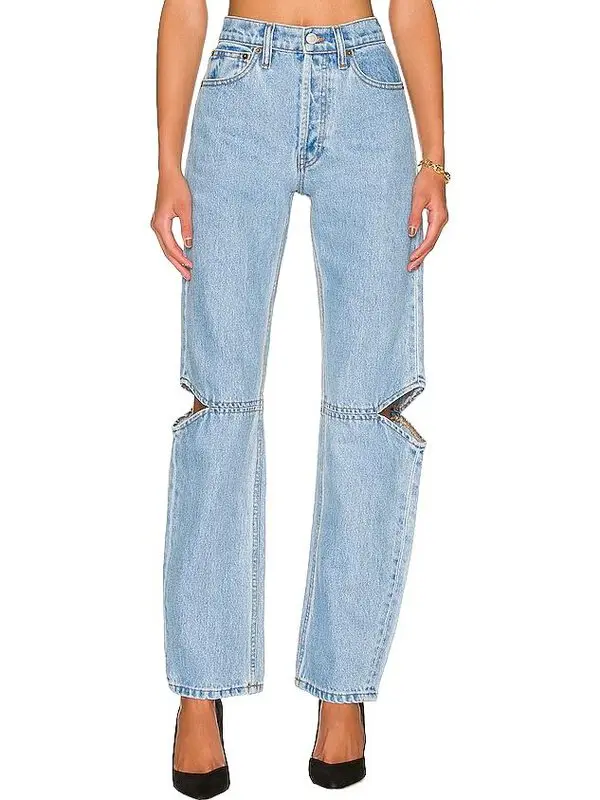 Still Here Cowgirl High Rise Straight Jeans - Vintage Blue