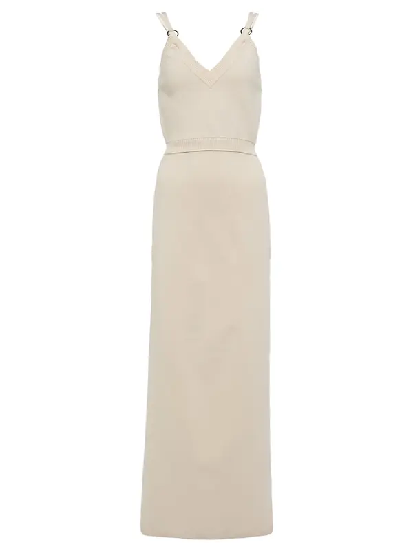 Rabanne Embellished Knit Midi Dress - Beige