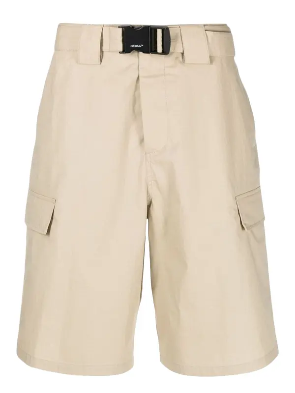 Off-White High-waisted Bermuda Shorts - Neutrals