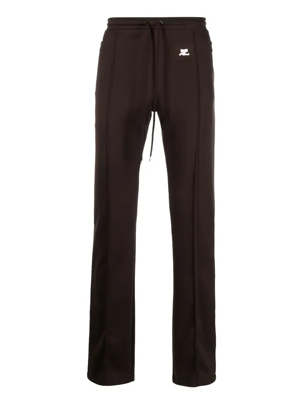 COURREGES Logo-appliqué Trousers - Brown