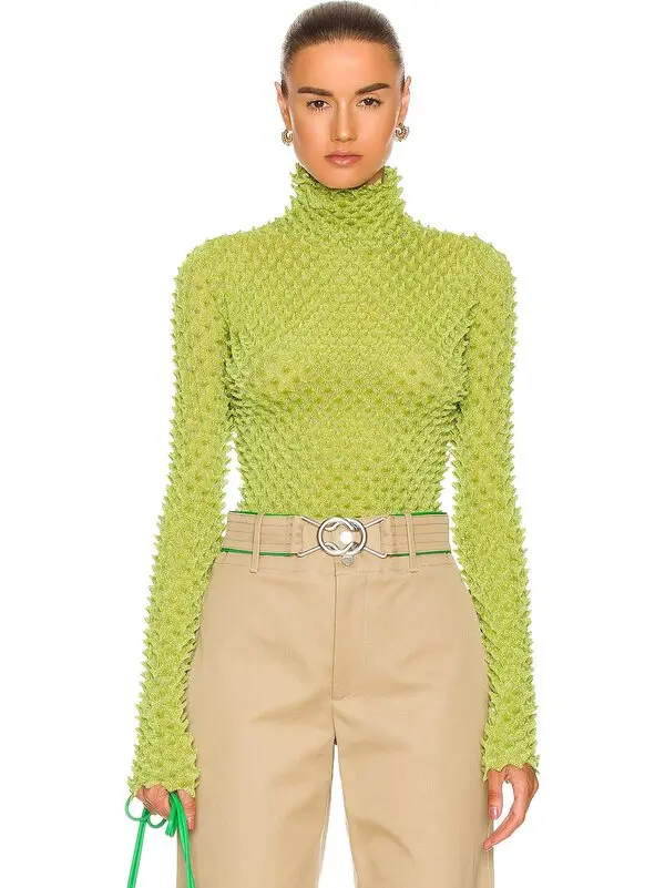 Bottega Veneta Lightweight Dragon Underpinning Sweater - Kiwi