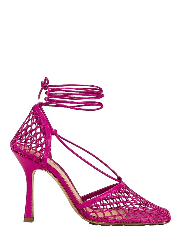 Bottega Veneta Stretch Ankle Strap Sandals - Hollyhock