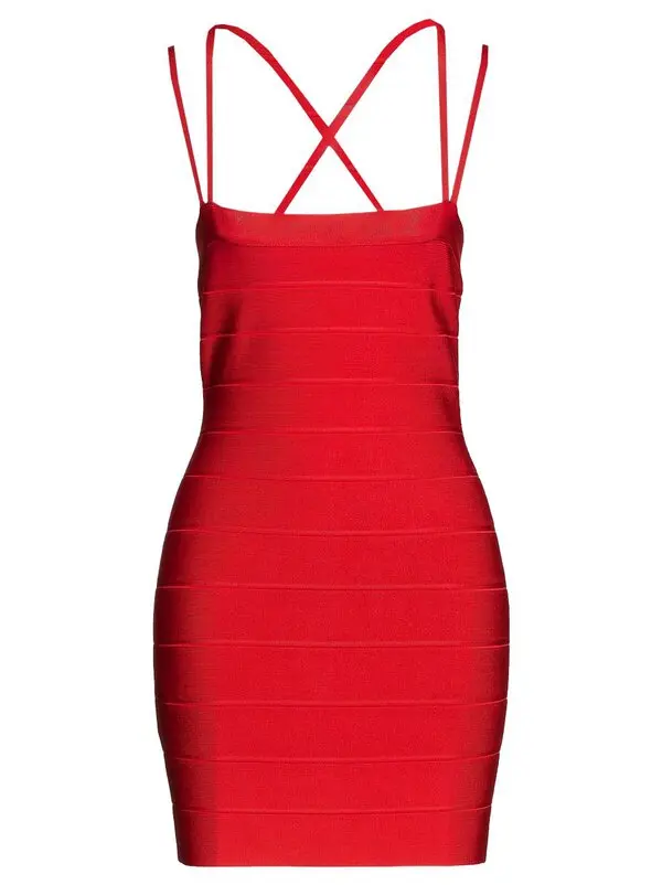 Herve Leger Bandage Mini Dress - Papaya