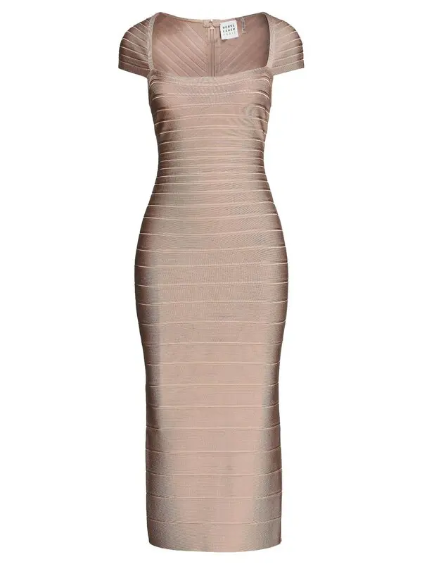 Herve Leger Bandage Midi Dress - Neutral