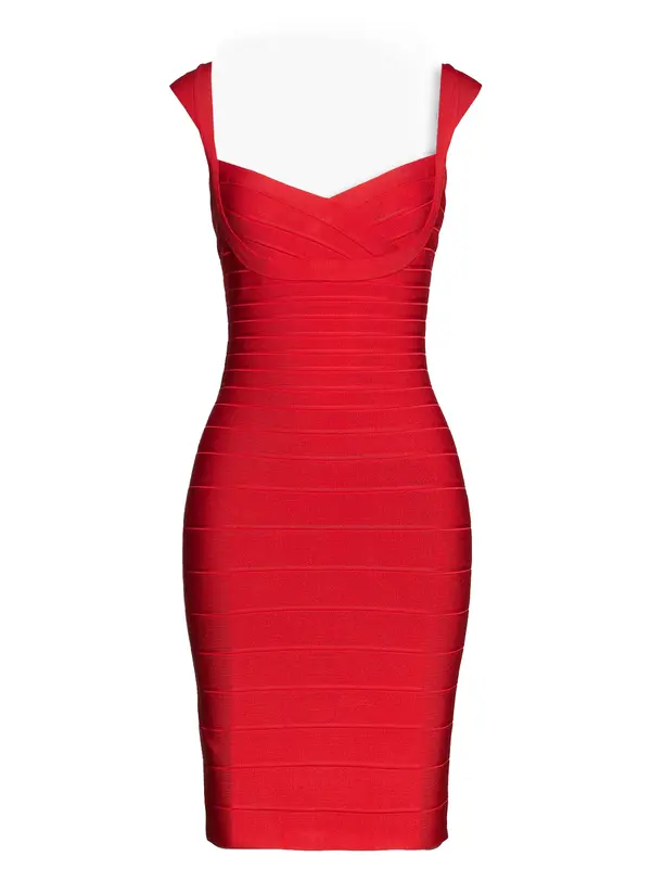 Herve Leger Bandage Mini Dress - Tomato Red
