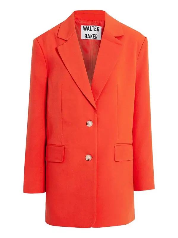 Walter Baker Kira Oversized Woven Blazer - Tomato Red