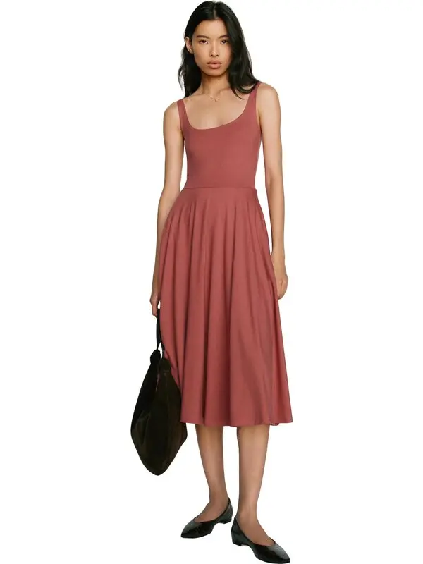 REFORMATION Rou Knit Midi Dress - Rosewood