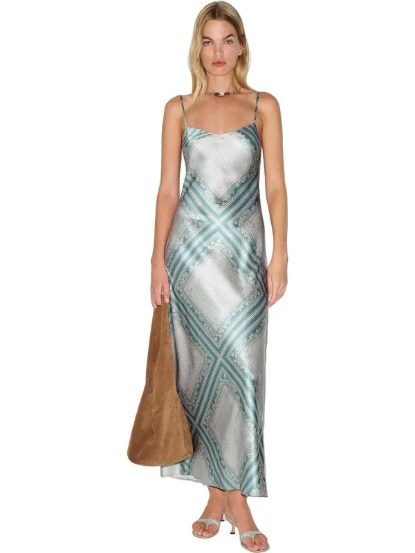 REFORMATION Parma Silk Dress - Blue