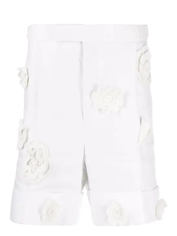 Thom Browne Crochet Flower Shorts - White