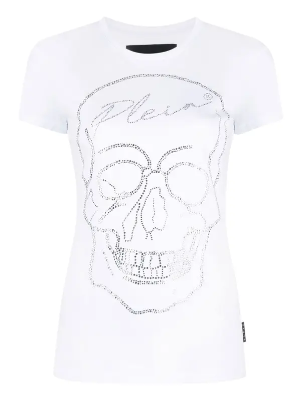 Philipp Plein Skull Rhinestone T-shirt - White