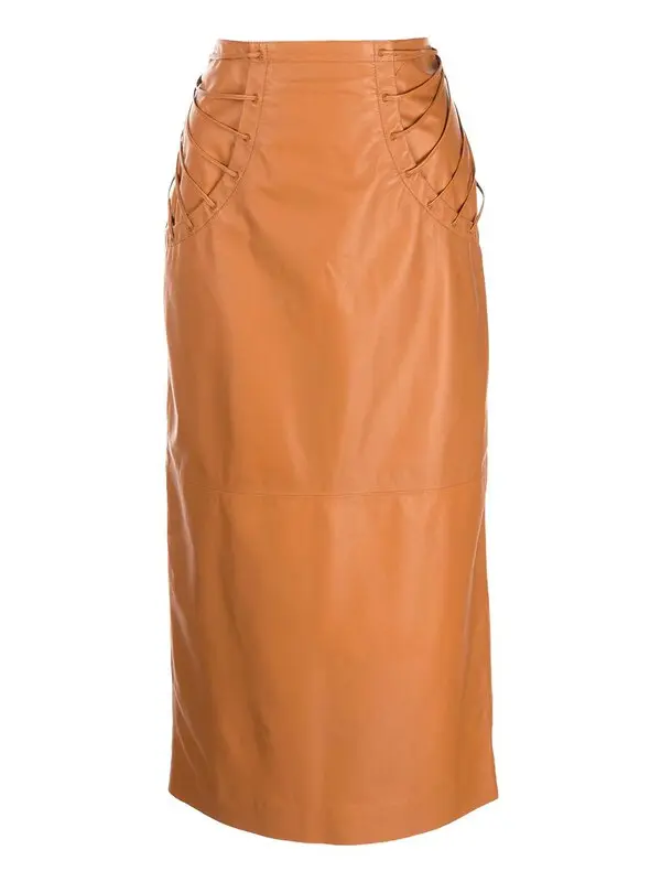 Rochas Pencil Midi Skirt - Brown