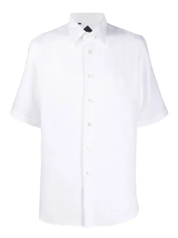BILLIONAIRE Crest-motif Short-sleeved Shirt - White