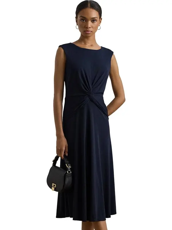 Ralph Lauren Twist-front Jersey Dress - Lighthouse Navy