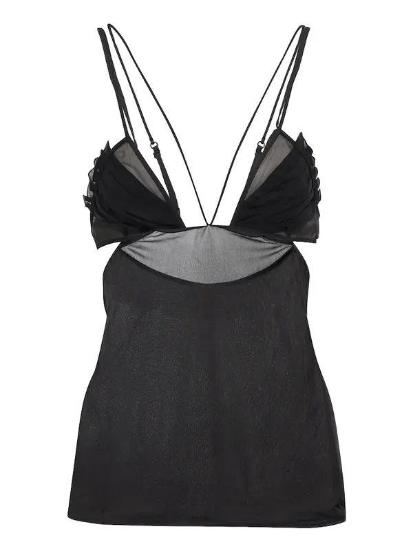 NENSI DOJAKA Pleated Cutout Camisole - Black