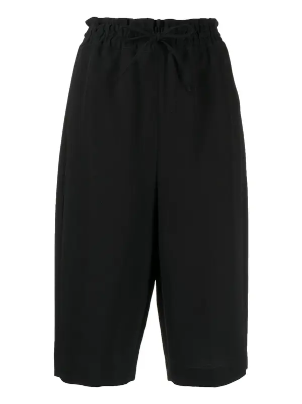 ENFOLD Straight-leg Cotton Shorts - Black