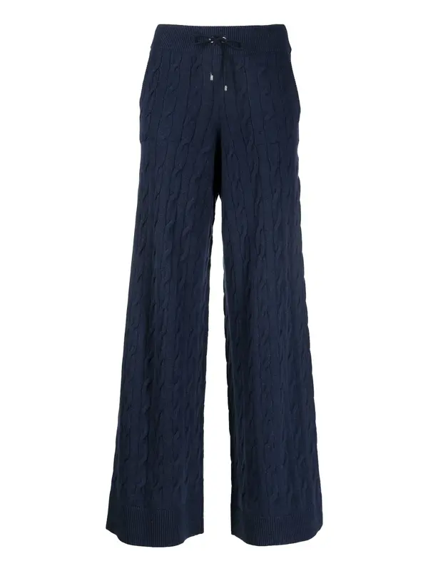 Ralph Lauren Recycled Cashmere Wide-leg Trousers - Blue