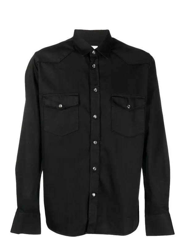 PT TORINO Flap-pockets Button-up Shirt - Black