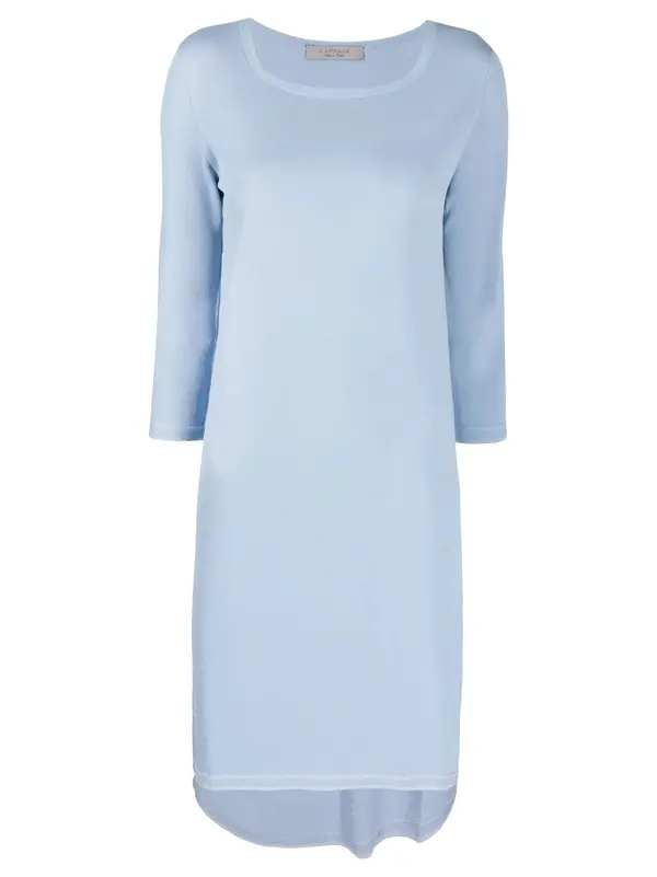 D.exterior Long-sleeved Knitted Dress - Blue