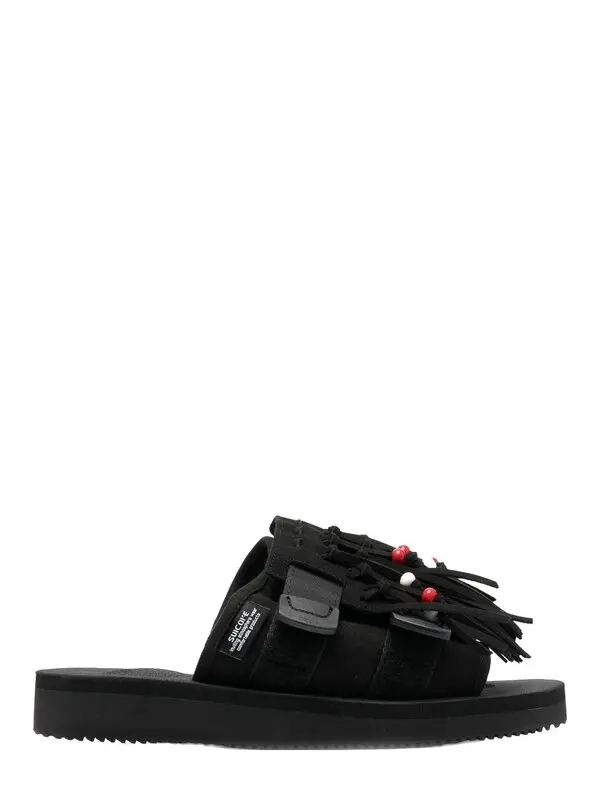 Suicoke Hoto-scab Fringed Sandals - Black