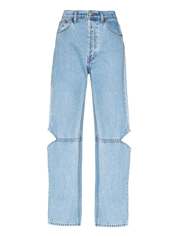 Still Here Cowgirl Cut-out Jeans - Blue