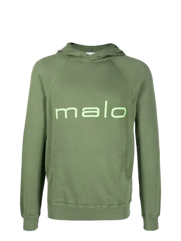 Malo Logo-print Hooded Sweatshirt - Green