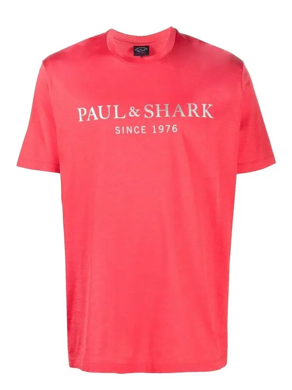 Paul & Shark Logo-print Organic Cotton T-shirt - Red