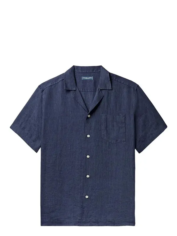 Frescobol Carioca Angelo Camp-collar Linen Shirt - Blue