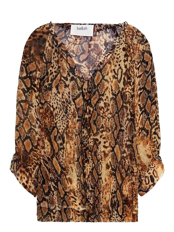 Ba&sh Rick Snake-print Crepon Blouse - Animal Print