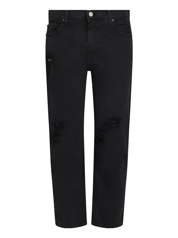 IRO PARIS Navrick Distressed Mid-rise Slim-leg Jeans - Black