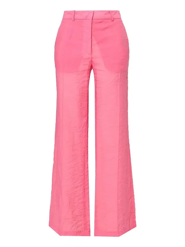 Victoria Beckham Crushed Woven Wide-leg Trousers - Pink