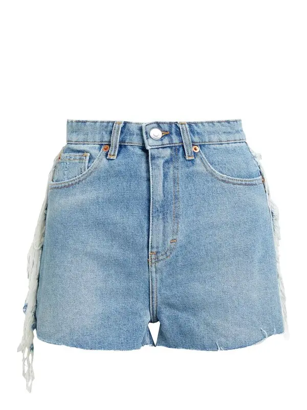 IRO PARIS Frayed Denim Shorts - Mid Denim
