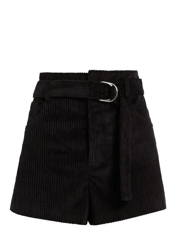 IRO PARIS Belted Corduroy Shorts - Black