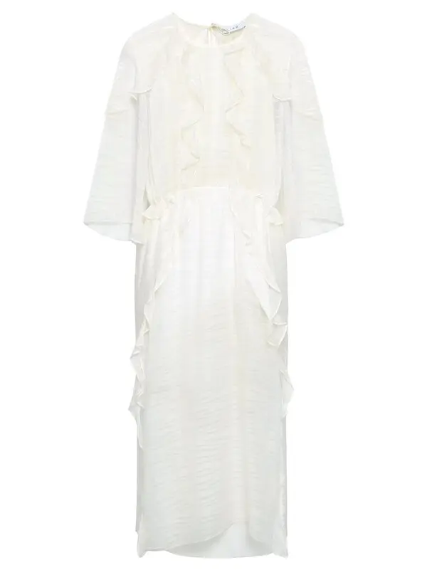 IRO PARIS Eolla Open-back Ruffled Jacquard Midi Dress - Ivory