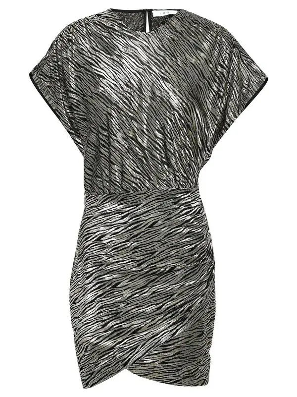 IRO PARIS Rassa Metallic Zebra-jacquard Mini Dress - Platinum