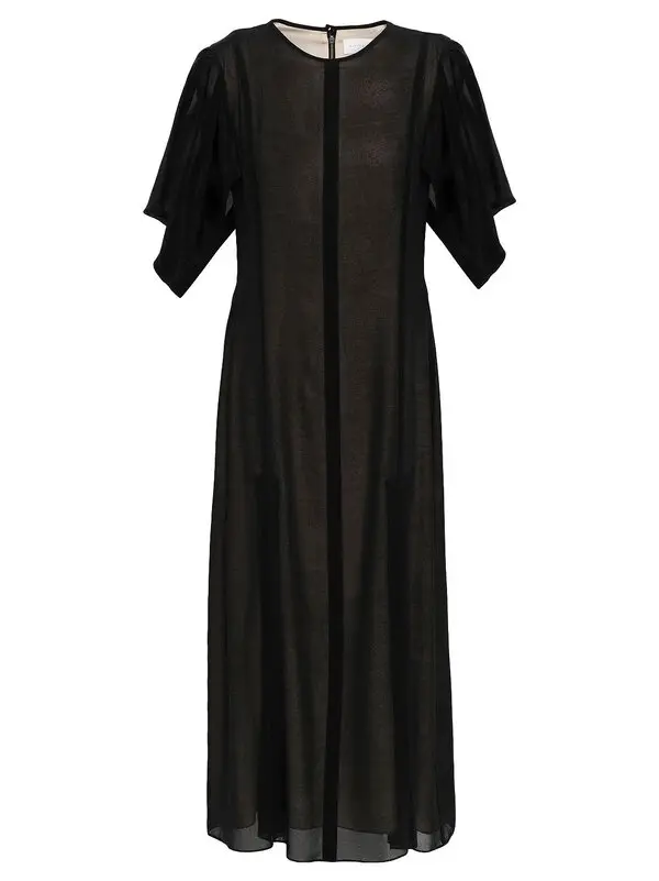 Victoria Beckham Draped Crepon Midi Dress - Black