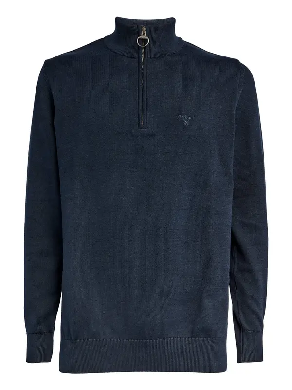 Barbour Cotton Half-zip Sweater - Navy
