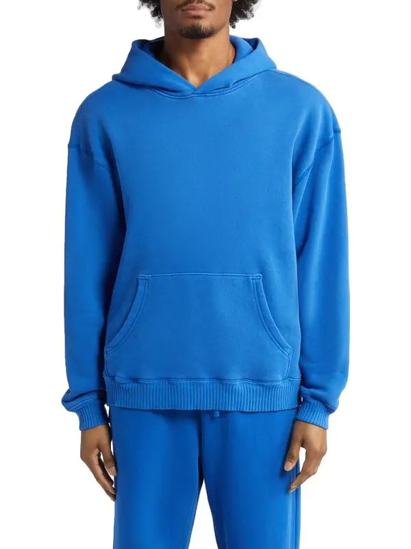 ELWOOD Core Oversized Organic Cotton Brushed Terry Hoodie - Vintage Cobalt