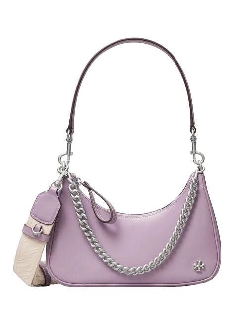 Tory Burch 151 Mercer Small Leather Crescent Bag - Thistle