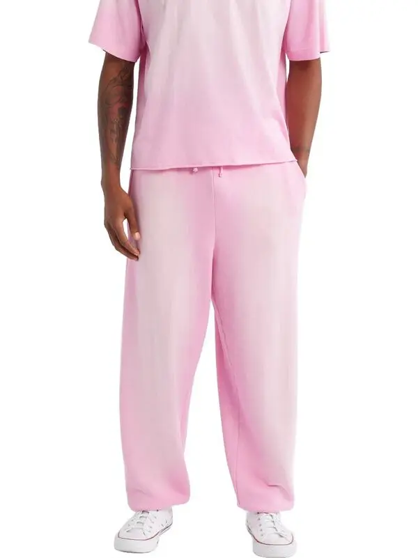 ELWOOD Core Organic Cotton Brushed Terry Sweatpants - Sun Faded Pink