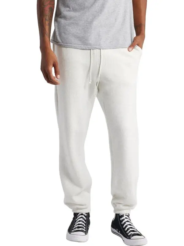 ELWOOD Core Organic Cotton Brushed Terry Sweatpants - Vintage Snow Heather