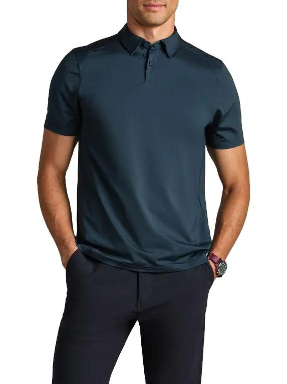 RHONE Commuter Polo - Deep Sea Blue Oxford