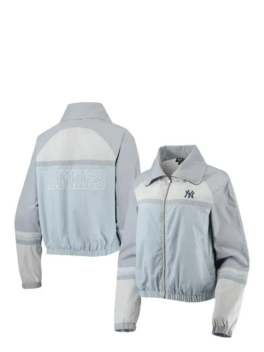 THE WILD COLLECTIVE New York Yankees Colorblock Track Jacket - Light Blue