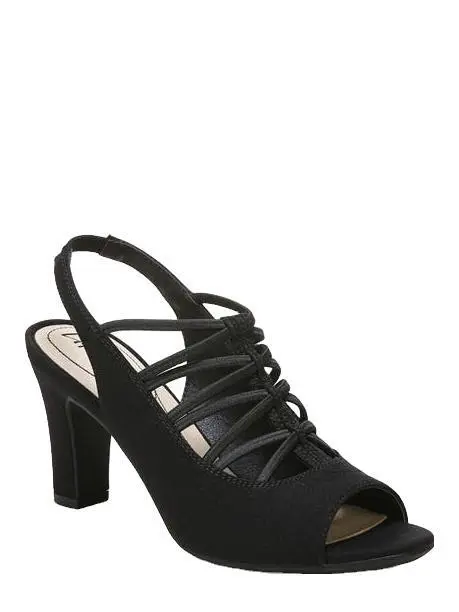 LIFESTRIDE Cabaret Slingback Sandal - Black Fabric