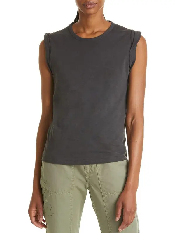 Veronica Beard Dree Muscle Tee - Charcoal